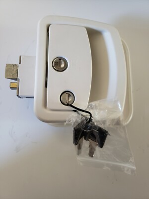 White Paddle Entry Door Latch RV Camper Trailer Lock NEW Fastec FIC ...