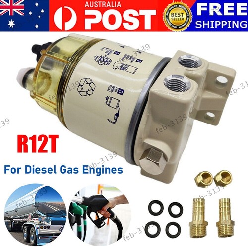 Water Fuel Separator Filter R12 R12T R12P Assembly with Fittings Kit ...
