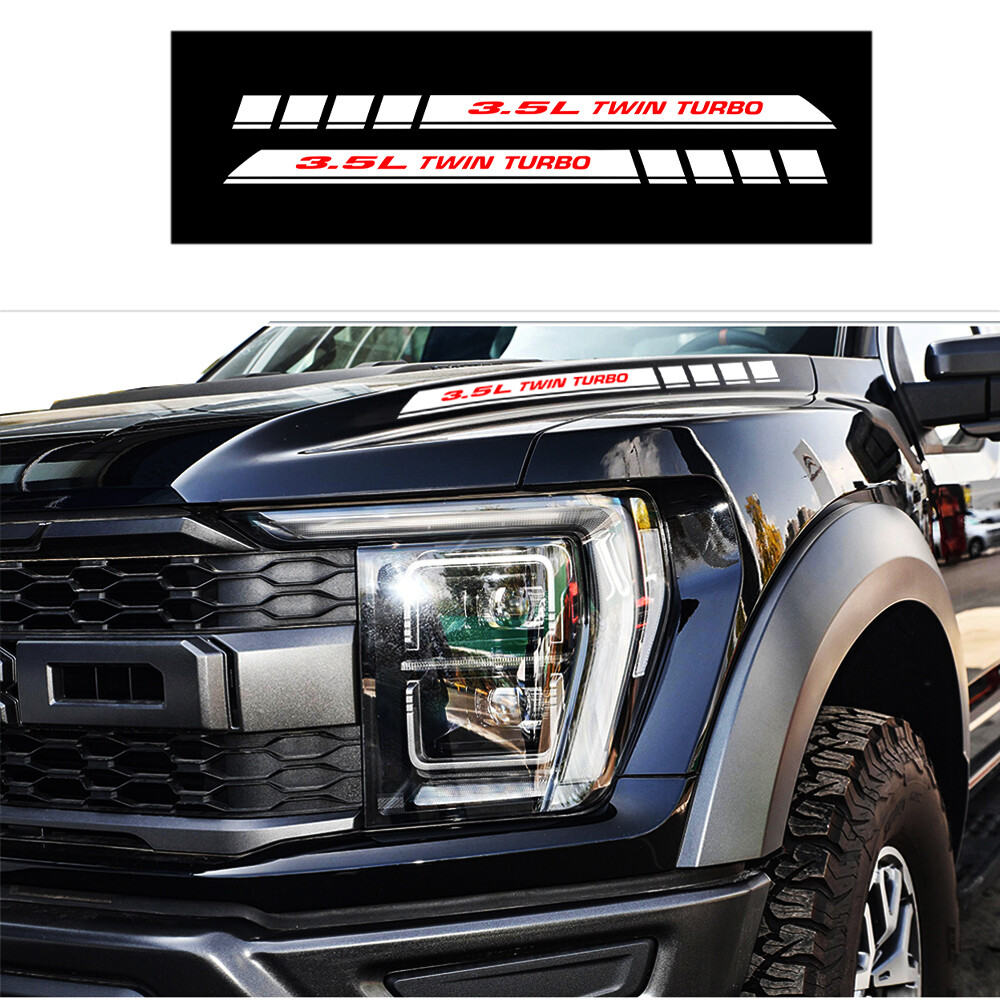 For Ford F150 Ecoboost V6 Pickup stickers 3.5L Twin Turbo Hood Vinyl ...
