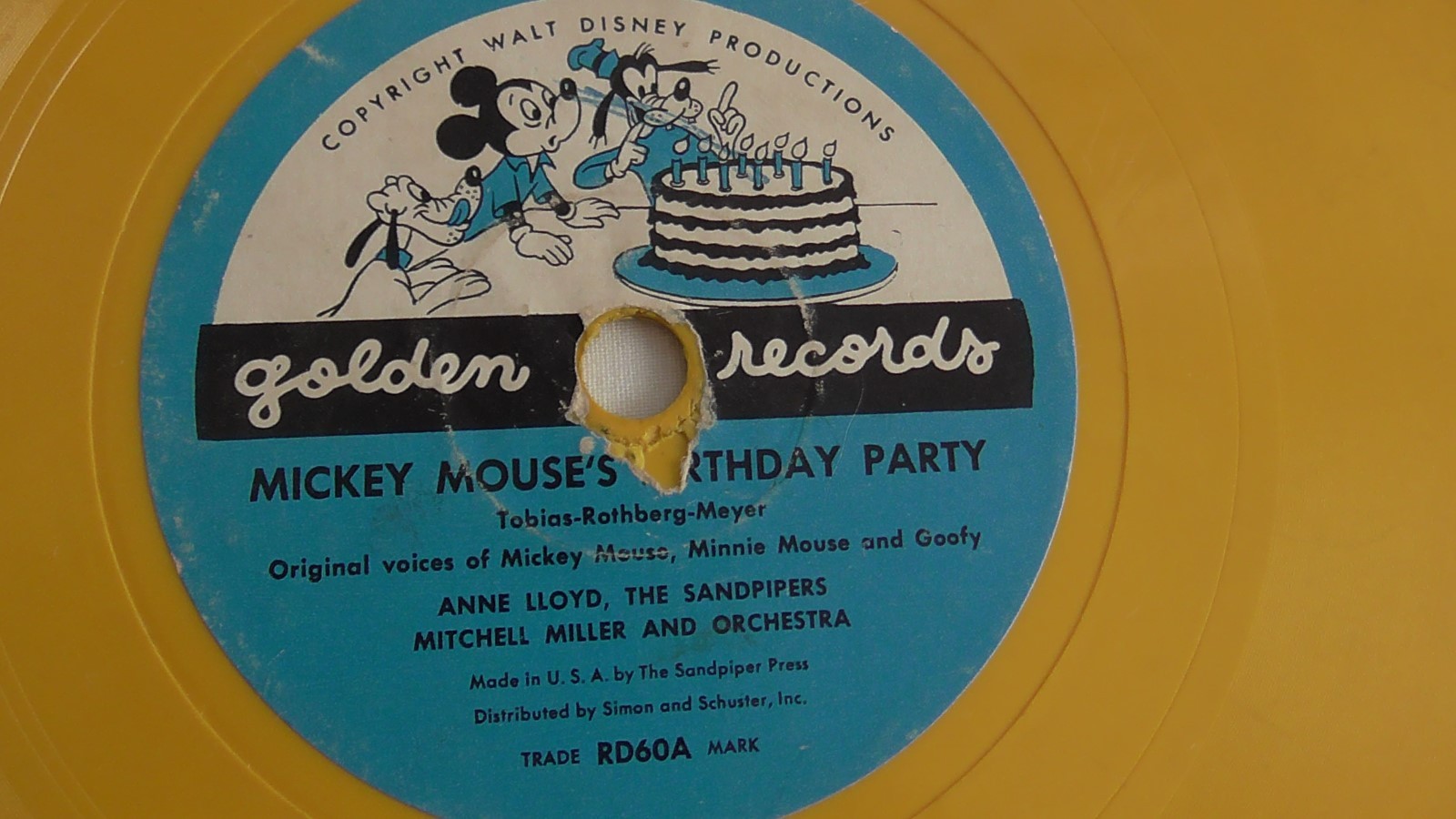 Mickey Mouse - 78rpm Kiddie record Walt Disney - Golden Record #RD-60 ...
