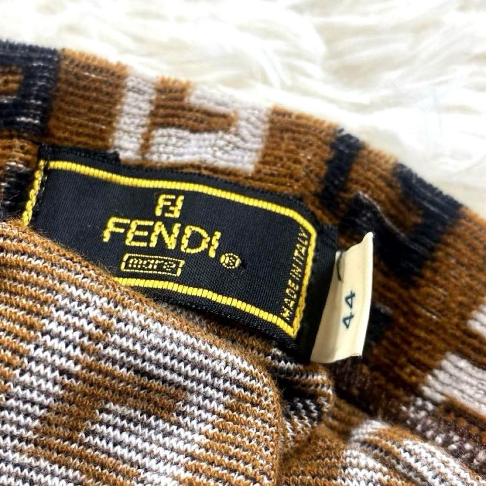 Fendi Logo FF Zucca print knee-length Skirt Women Size 44 brown Genuine ...