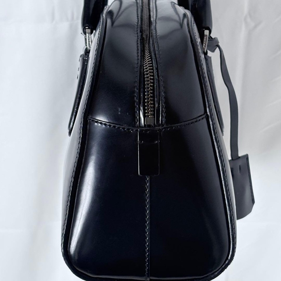 PRADA Hand bag Mini Boston Bag Black Leather Padlock Women From Japan ...