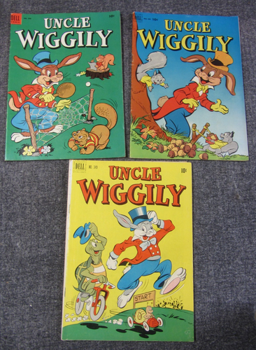 Uncle Wiggly Comics Dell Golden Age Lot of 3 #'s 543 391 349 Super Nice ...
