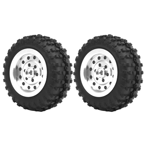 2Pcs Car Wheels Rubber Tire Aluminium Alloy AntiSkid 52mm Fit For WPL ...