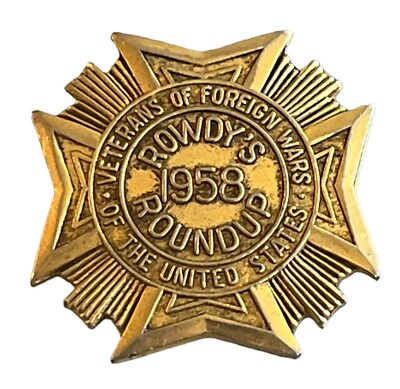1958 U.S. VFW Veterans Of Foreign Wars Rowdys Roundup Badge Pin | eBay
