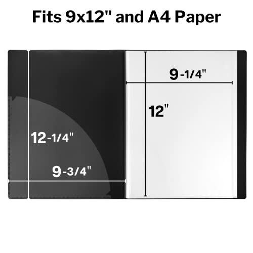 Dunwell 9x12 Presentation Book - (), 24-Pocket Binder with Plastic ...