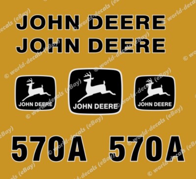 DECAL KIT JOHN DEERE 570A MOTOR GRADER STICKER SET 570 GJ1 | eBay