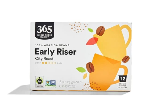 365 Whole Foods Market, Coffee Early RISER Light Roast Coffee 24 K-Cup ...