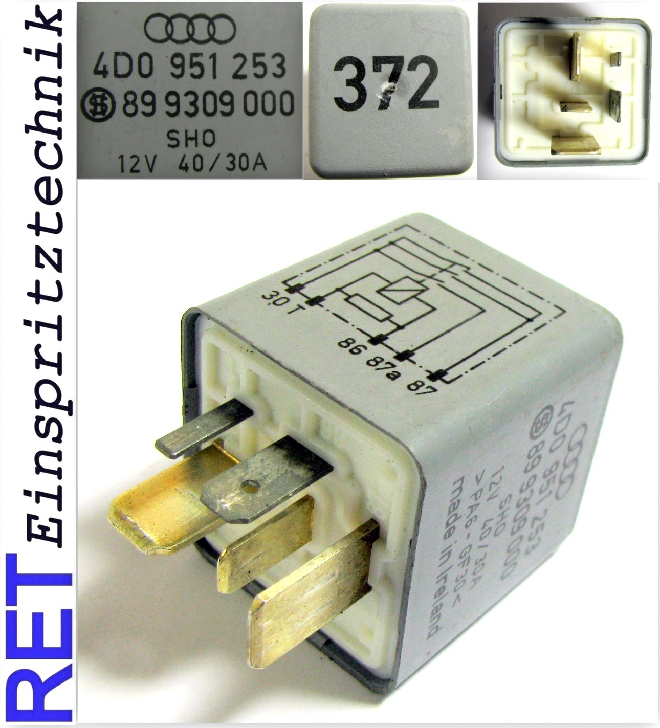 Relais NR 372 Arbeitsrelais 4D0951253 Kraftstoffpumpenrelais VW Passat ...
