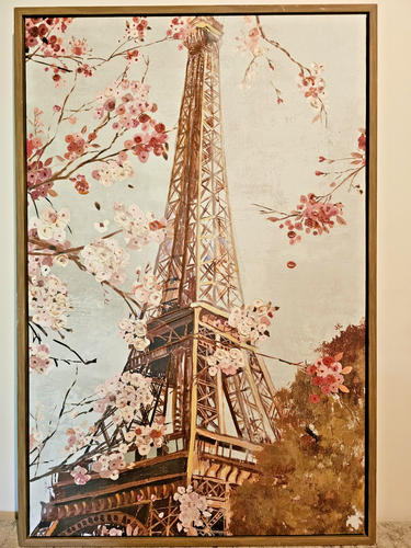 Paris in the Spring 1 - Stretched Canvas Print Textured Painting Framed ...