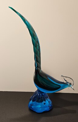 Murano Glass Mid-Century Blue/Green/Clear Pheasant Has Murano Sticker ...