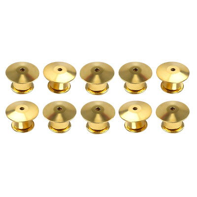 10 Gold Deluxe Safety Locking Pin Backs, Pin Keepers Locking Clasps ...