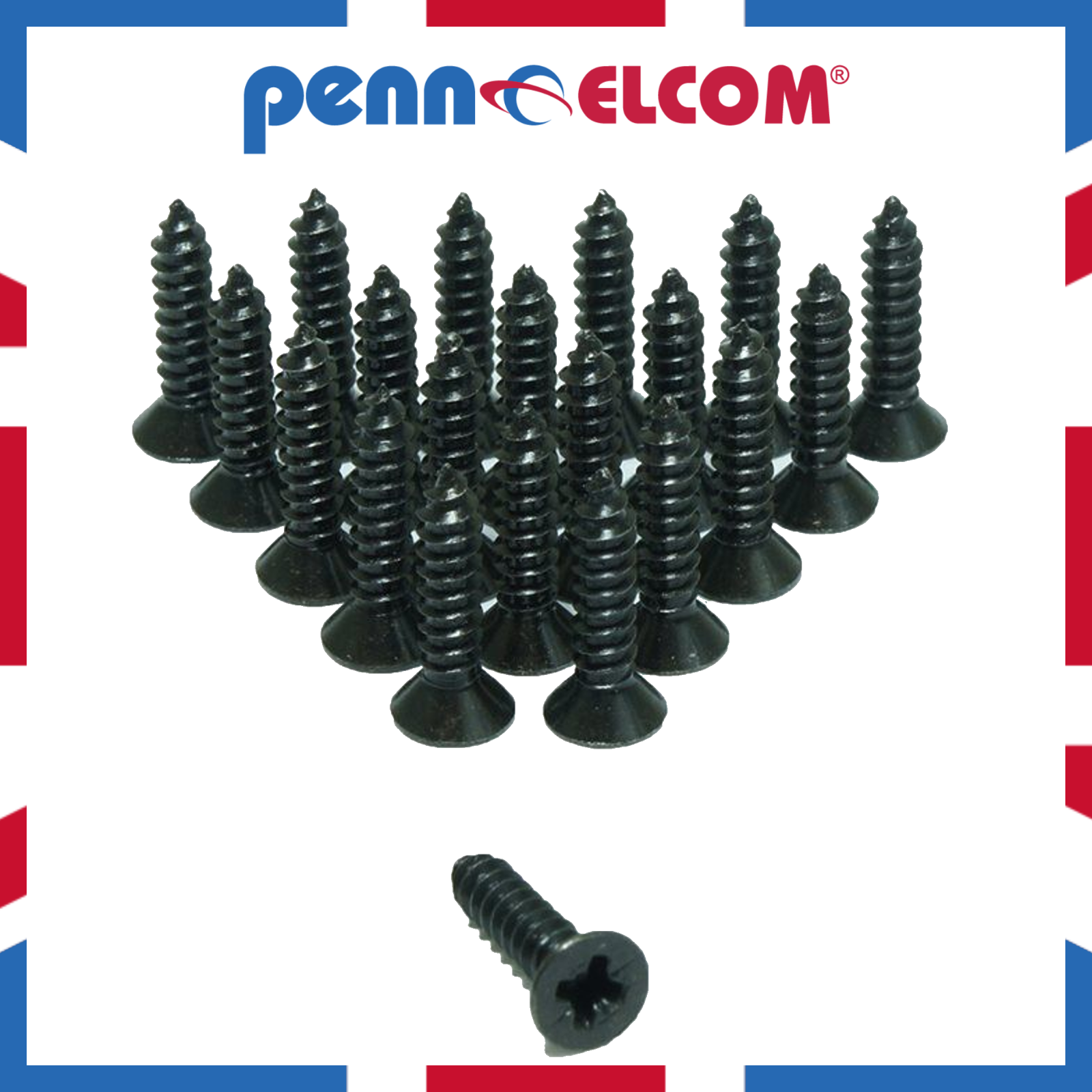 Penn Elcom - 24 x No.8 Wood Screw Black S4K-24P | eBay
