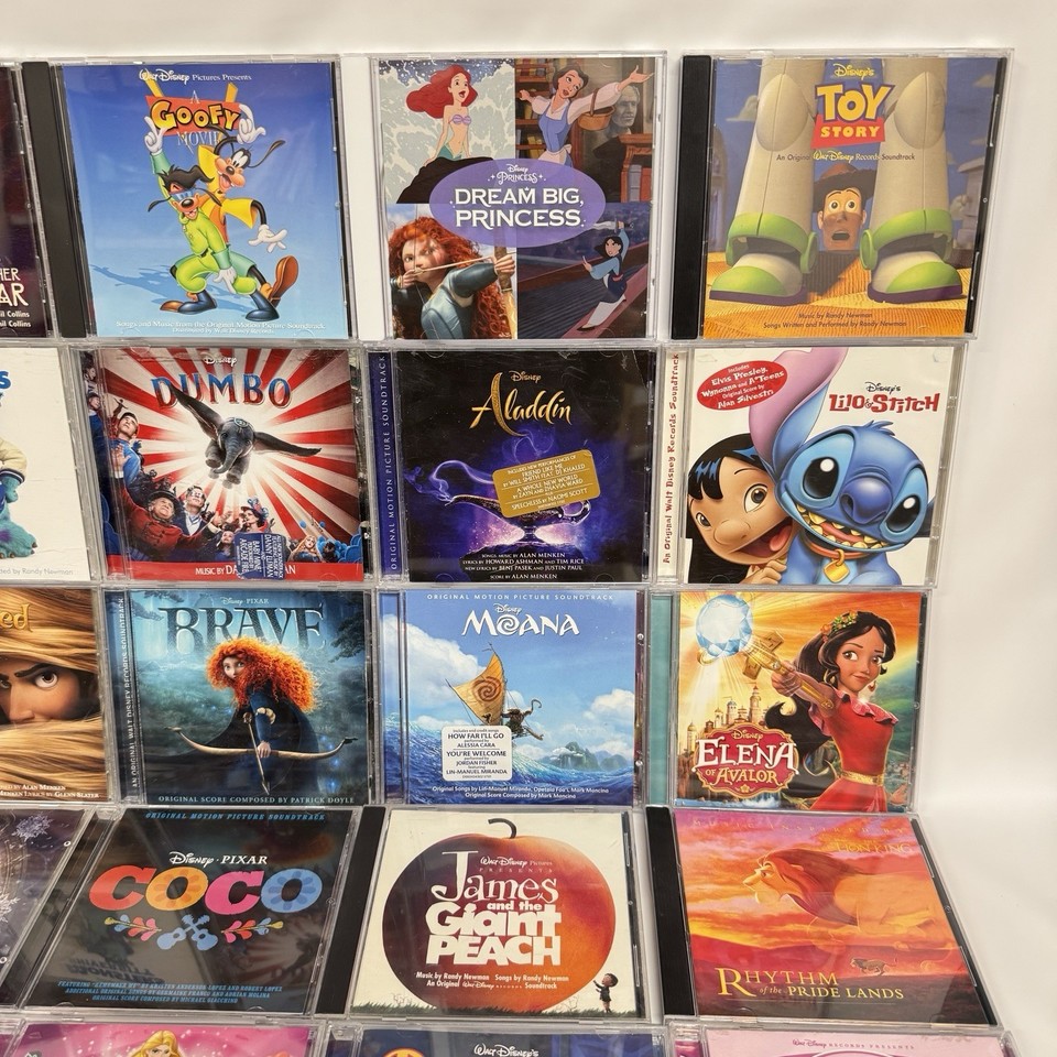Disney Soundtrack 34 CD Lot Brave Goofy Movie Entangled Moana Monsters ...