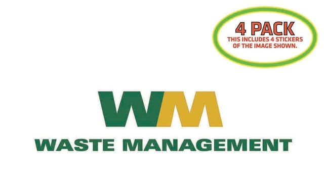 Waste Management Sticker Vinyl 4x4 Inches Decal 4 Pack for sale online ...