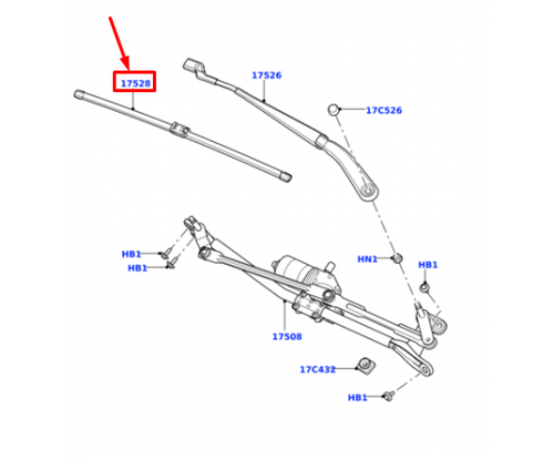 LR RANGE ROVER EVOQUE L538 Front Right Wiper Blade LHD LR078306 NEW ...