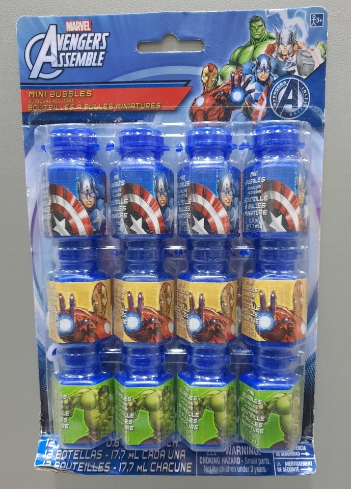 12 x Marvel Avengers Assemble Mini Bubbles -Kids Birthday Party Bag ...