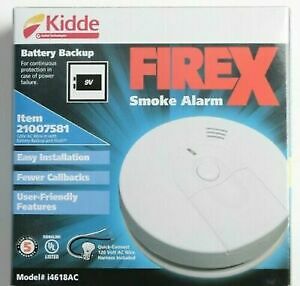 Smoke Alarm Kidde i4618 (Firex)Hardwired with Battery Backup ...