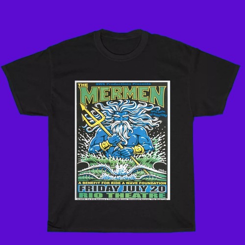 NWT 6876679-The Mermen retro art graphic T-Shirt Size S-5XL black white ...