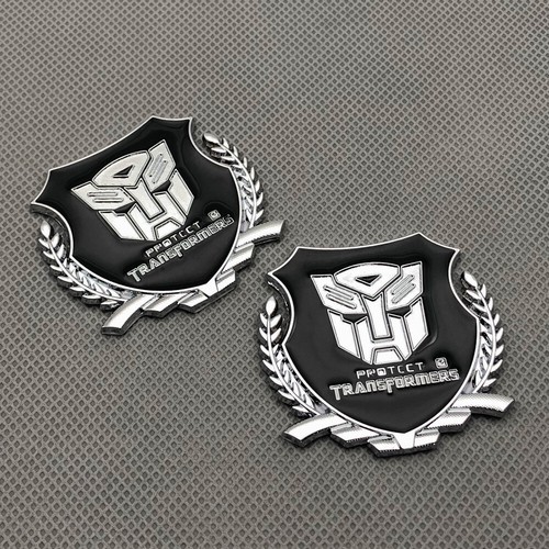 2Pcs Chrome Metal Fender Transformers Autobots Logo Emblem Rear Lid ...