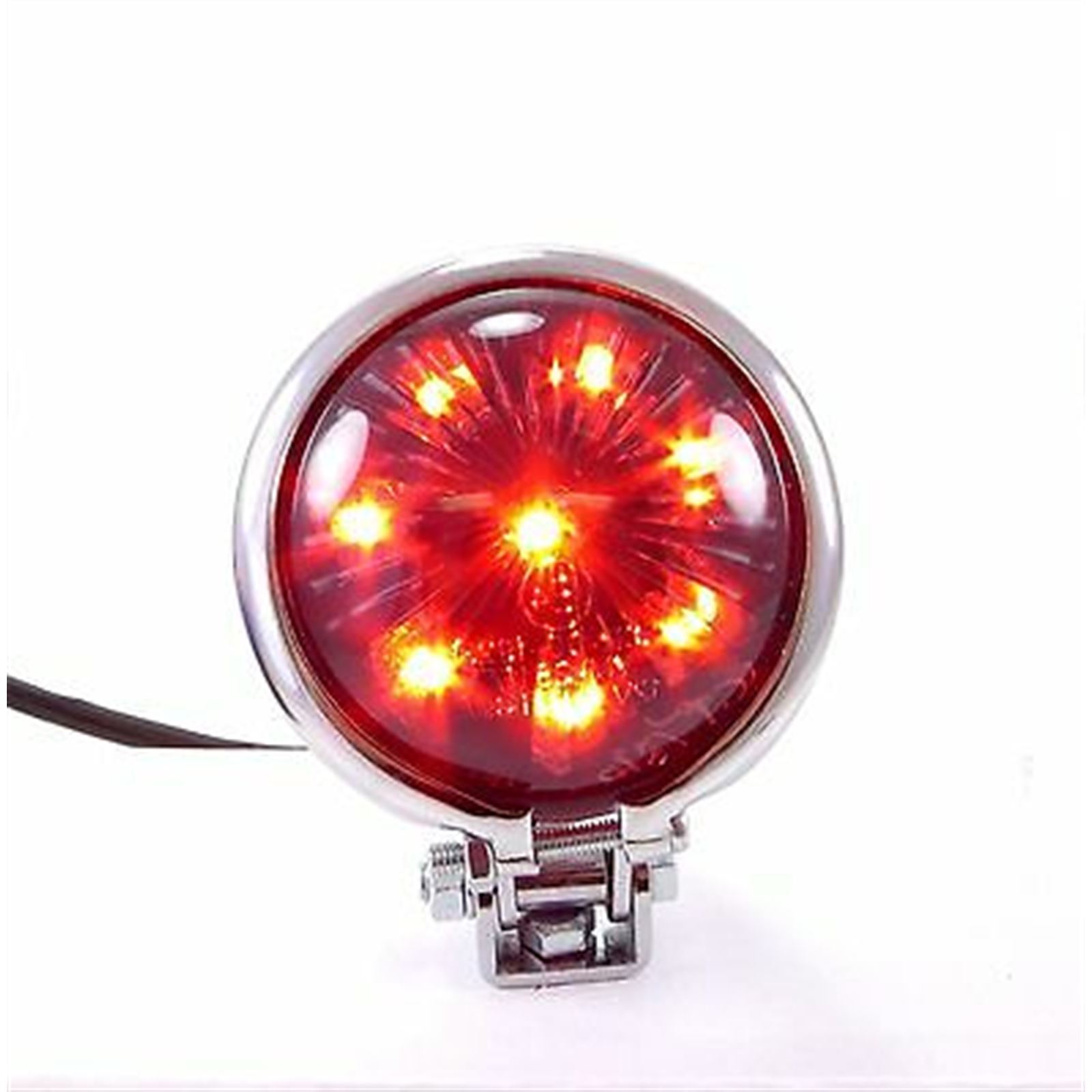 Bates Style Chrome Retro Mini Taillight 12 Volt LED Tail/Brake Light 62 ...