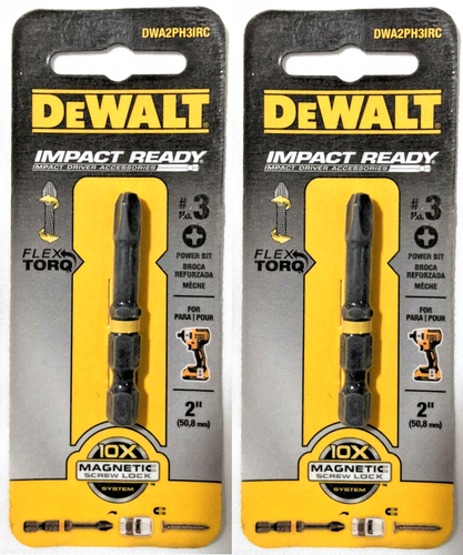 2x DeWalt DWA3PH3IRC 3 1/2 " Impact Ready Flex Torq #3 Drill BIT New ...