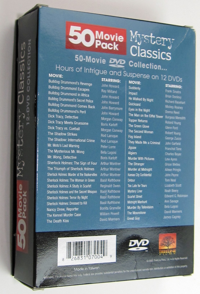Mystery Classics DVD Collection 50 Movie Pack 12 Disk | eBay