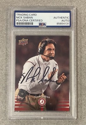 Nick Saban Signed 2012 Alabama Upper Deck Football Card #88 ~ PSA AUTO ...