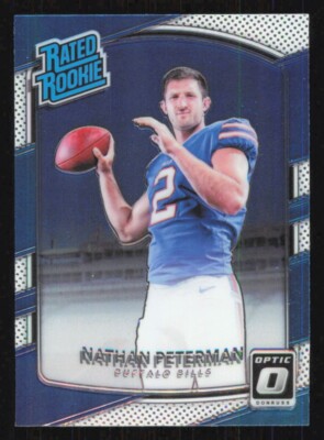 2017 Optic Rookie NATHAN PETERMAN Football base card #184 BUFFALO BILLS ...