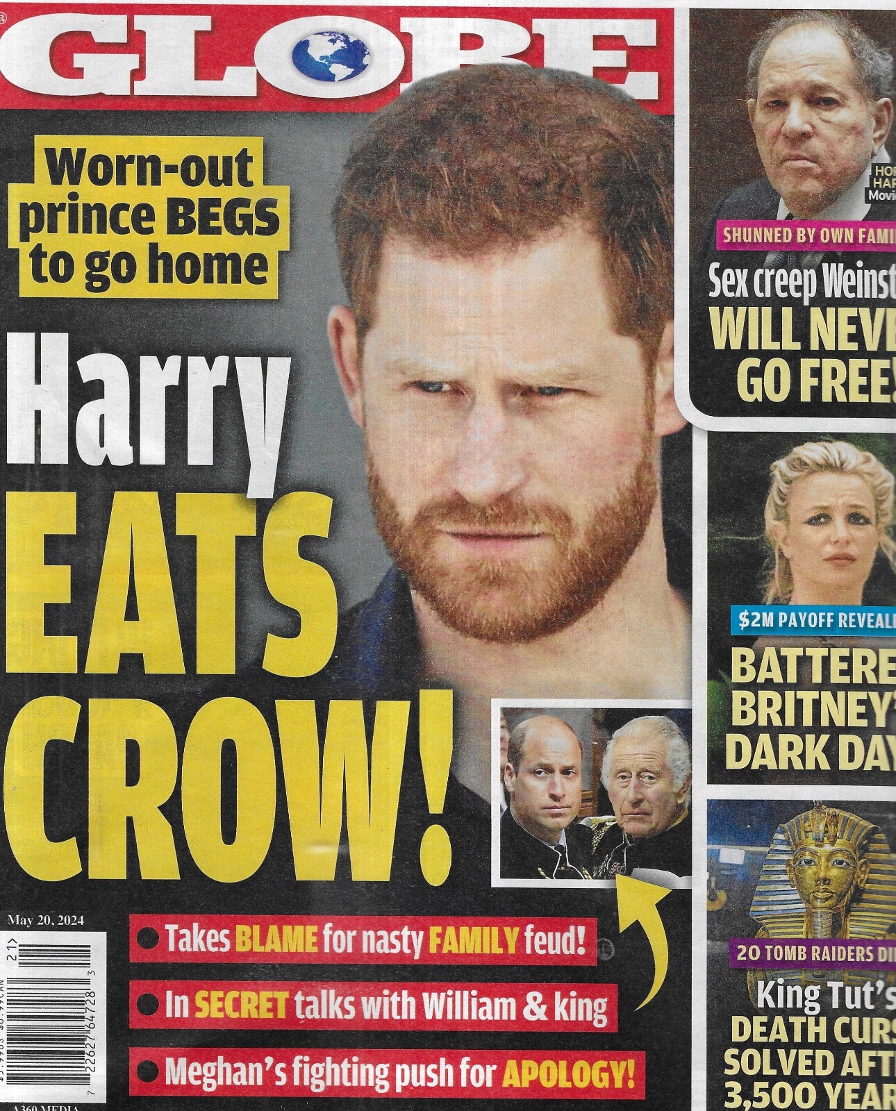 Globe Magazine Prince Harry Meghan Markle Britney Spears Harvey ...