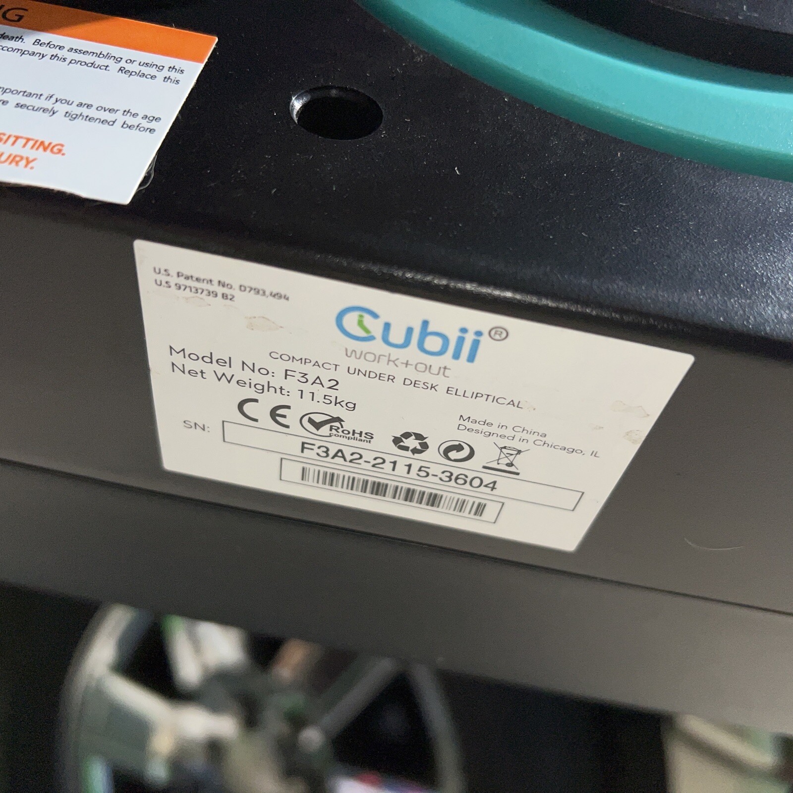 Cubii Jr F3a2 Under Desk Elliptical With Built in Display Monitor ...