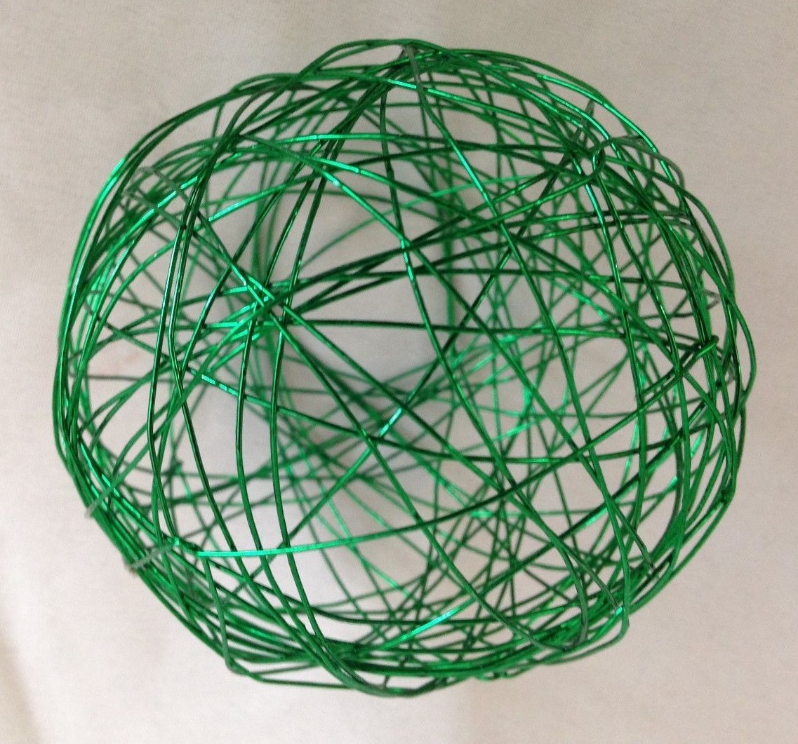 Elegant Green 3" Twisted Wire Ball Figurine Decoration | eBay