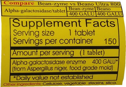 Beano-Bean-zyme 150 or 500ct is generic Beano Extra Strength-less ...