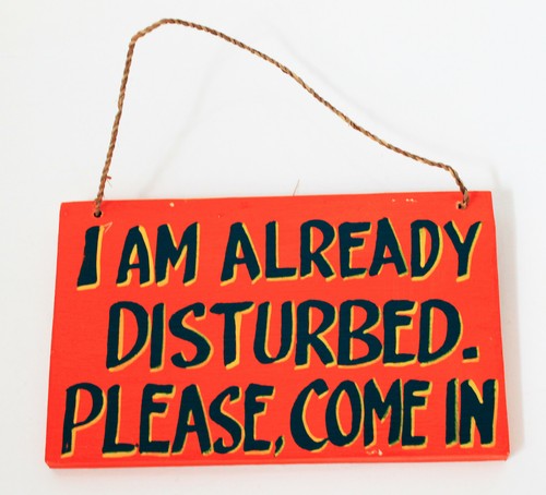 25 x15cm Humorous Rustic Wooden Wall SIGN: I'M ALREADY DISTURBED ...