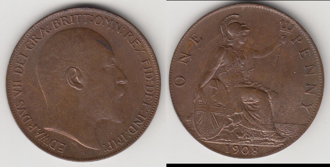 JUST REDUCED!! 1908 GREAT BRITAIN EDWARD VII PENNY UNCIRCULATED | eBay