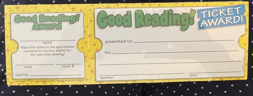 Good Reading Award Scholastic 100 Ticket Reward System Motivate | eBay