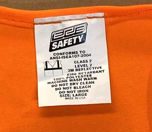 Reflective Orange Safety Vest ANSI Class 2 Level 2, Zipper ERB Men's ...