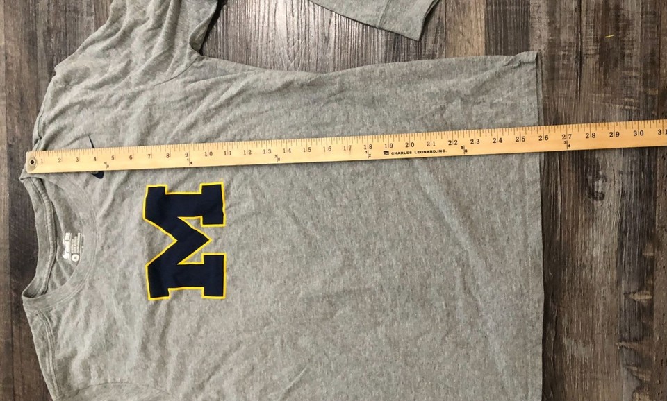 Nike Mens Medium Michigan Wolverines Gray Long Sleeve Tee T Shirt | eBay