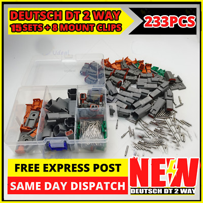 245PCS Deutsch Kit DT 2 Way Series Connector Plug Waterproof Auto ...