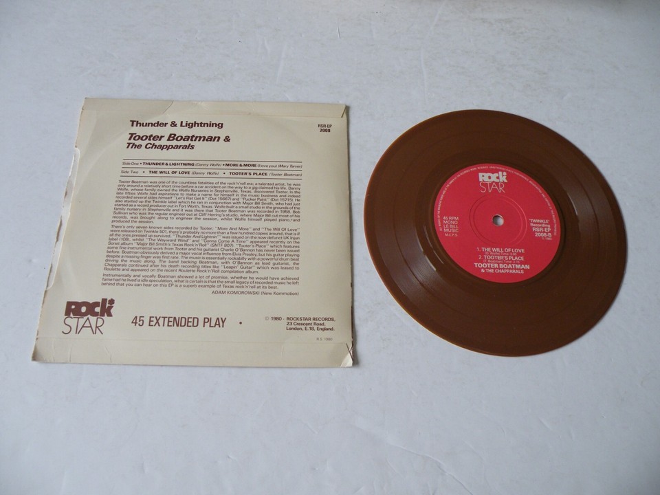 TOOTER BOATMAN 'THUNDER & LIGHTNING' EP UK ROCKSTAR 1980 PICTURE SLEEVE ...