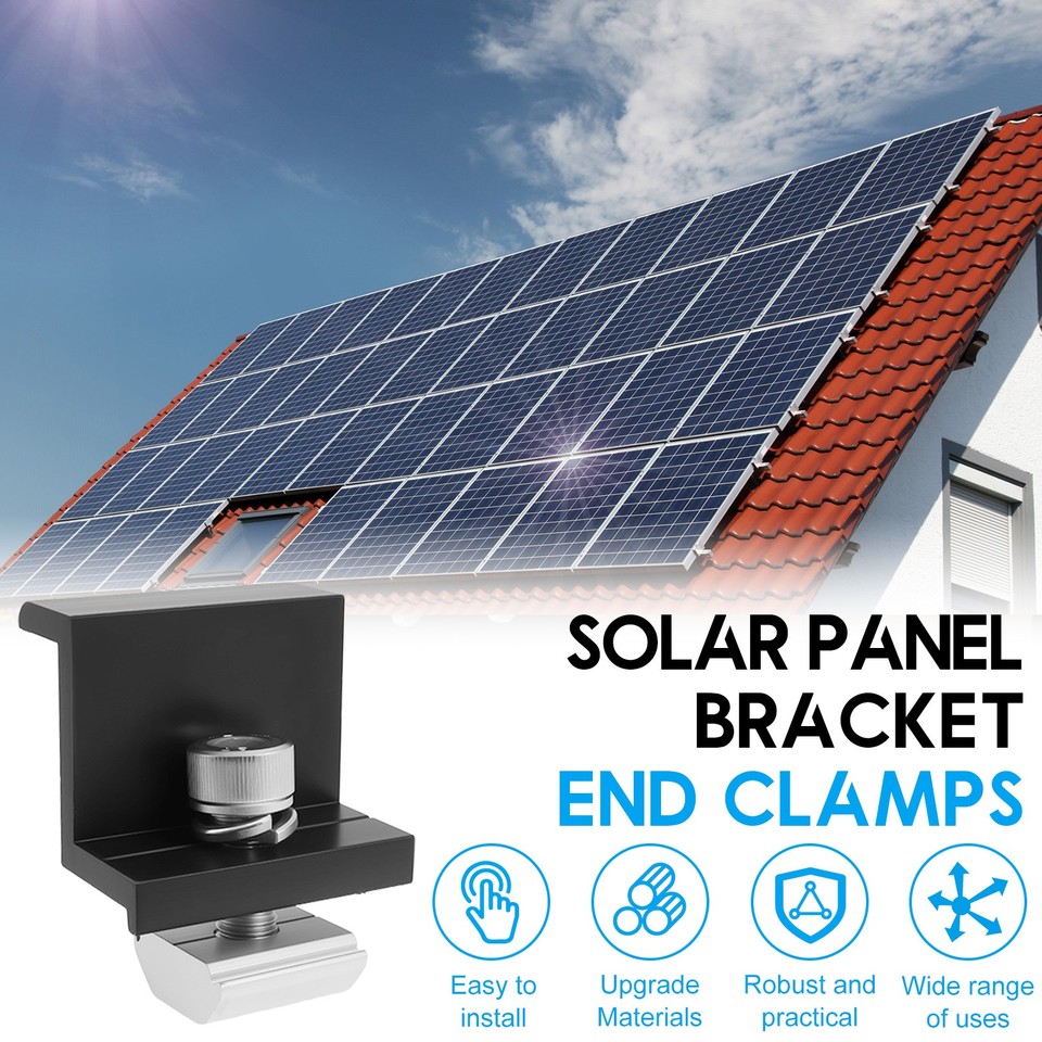 10Pcs Aluminium Alloy Solar Module Assembly Z Clamp Solar Panel End ...