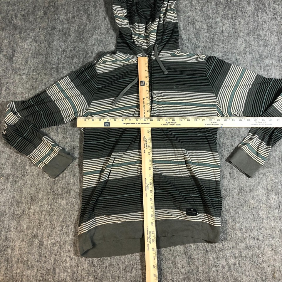Quicksilver Sweater Mens XL Gray Multicolor Striped Zip Long Sleeve ...