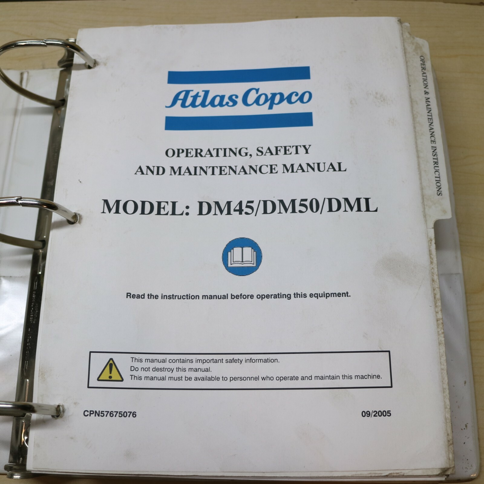 ATLAS COPCO DM45 DM50 DML Blasthole Drill Repair Shop Service ...