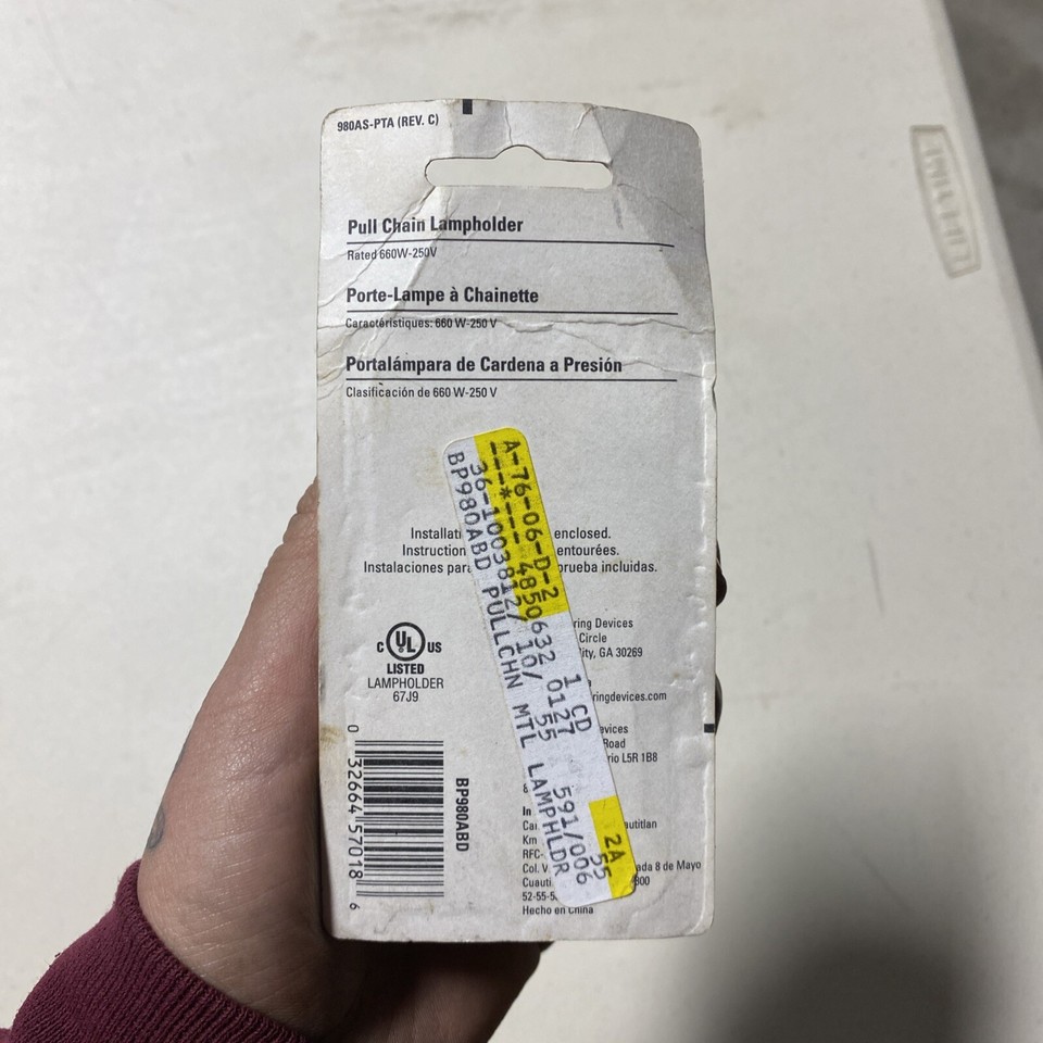 Cooper Pull Chain Light Socket Brass Lampholder Electrolier 1/8" IPS ...