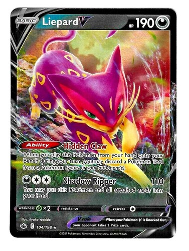 LIEPARD V #104/198 Chilling Reign ULTRA RARE Holo Pokemon Card MINT | eBay