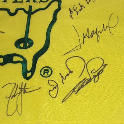 Masters Golf Pin Flag Autographed by 16 Former Champions #18 | eBay