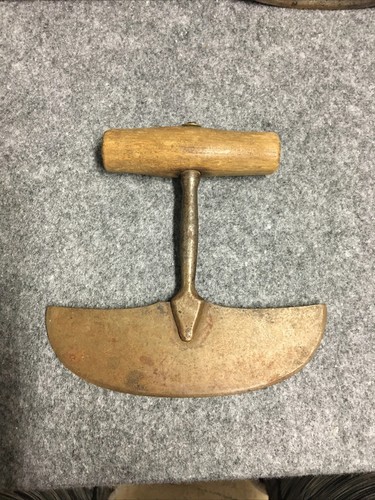 Antique Brass Cutters Chopper Kitchen Tool Wood Handle Single Blade ...