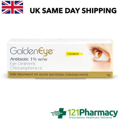 Golden Eye 1% Eye Ointment - 4g - CHLORAMPHENICOL BACTERIAL INFECTION ...