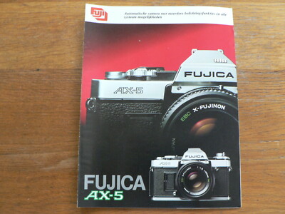 FUJI FUJICA AX-5 AUTOMATISCHE CAMERA BROCHURE,PROSPEKT SIDECAR BLAUW ...