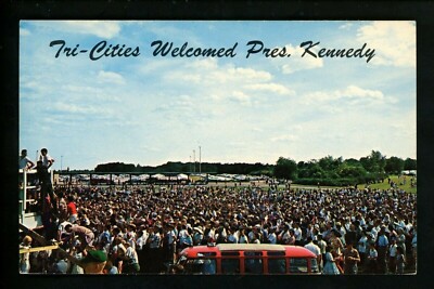Presidential political Vintage postcard JFK John Kennedy at Muscle ...